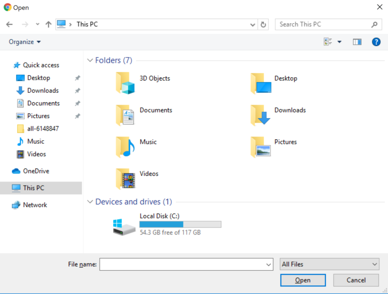 Windows File Open Dialogue box - A Level Computer Science