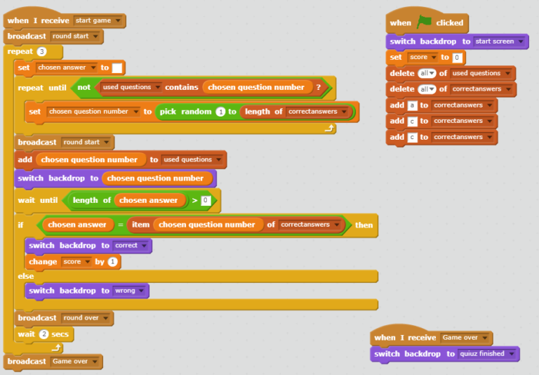 Scratch Multiple Choice Quiz - Scratch Game Video Tutorials