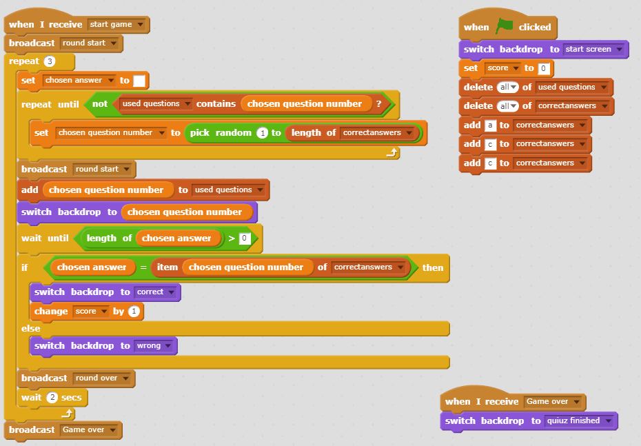 Scratch Multiple Choice Quiz Scratch Game Video Tutorials