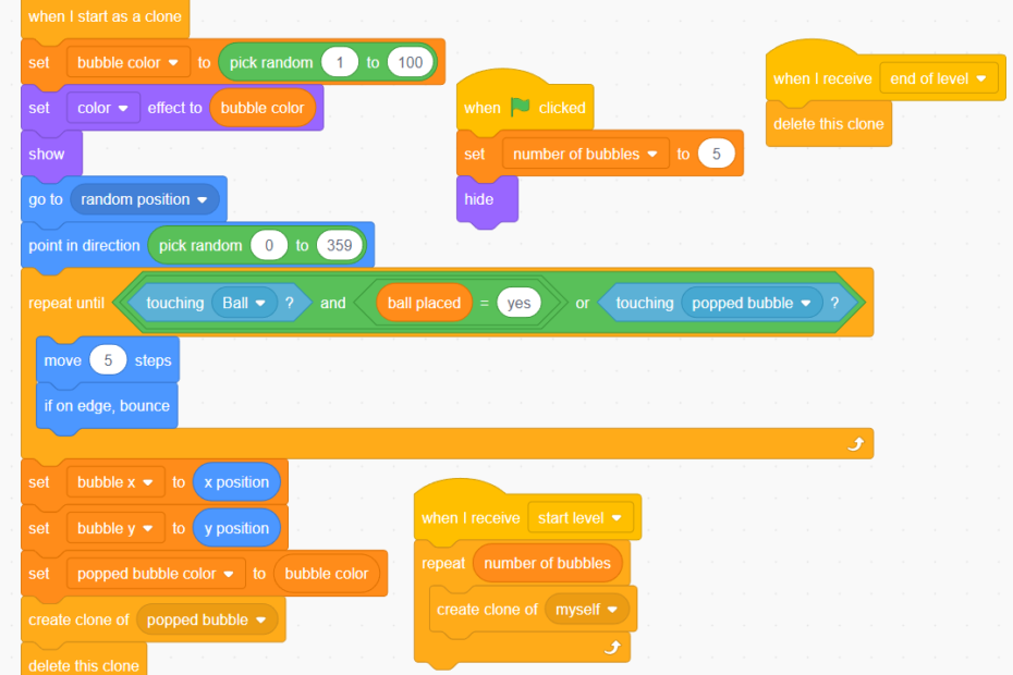 bubble code - Scratch Game Video Tutorials